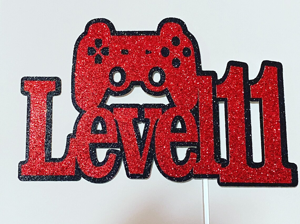 Gamer Cake Topper Game on Cake Topper Level up Cake Topper Video Game ...