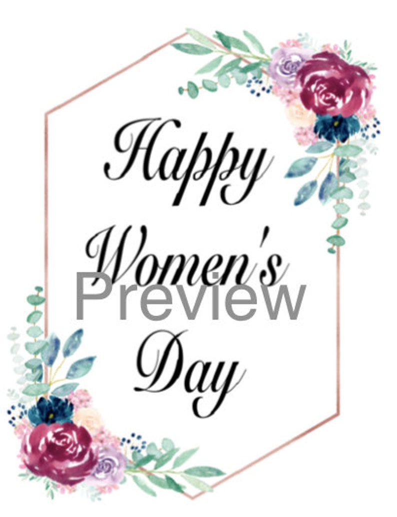 Printable Happy Women's Day Sign, Happy Women's Day Card, Digital ...