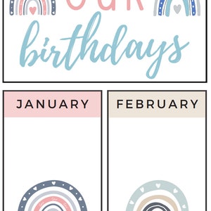 Pastel Boho Rainbow Class Birthday Display / Back to School - Etsy