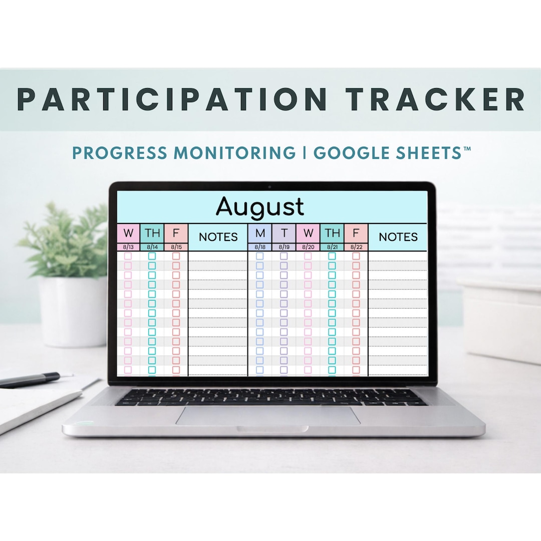 Participation Tracker | Editable Google Sheets | Student Engagement Log ...