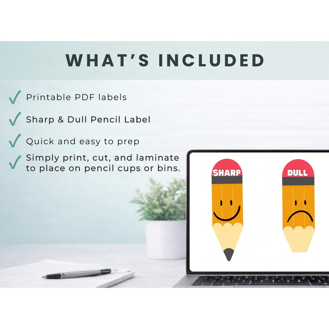 Sharp Pencils Dull Pencils Labels for Classroom | Teacher Printable ...