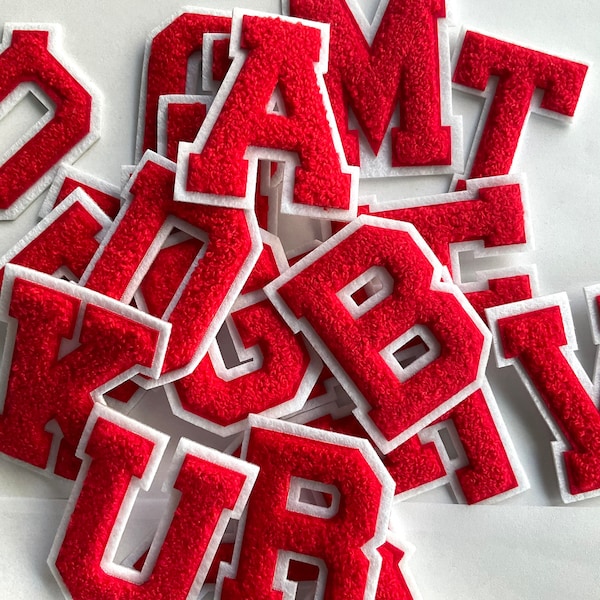 Iron on Letter Patches Red - Etsy