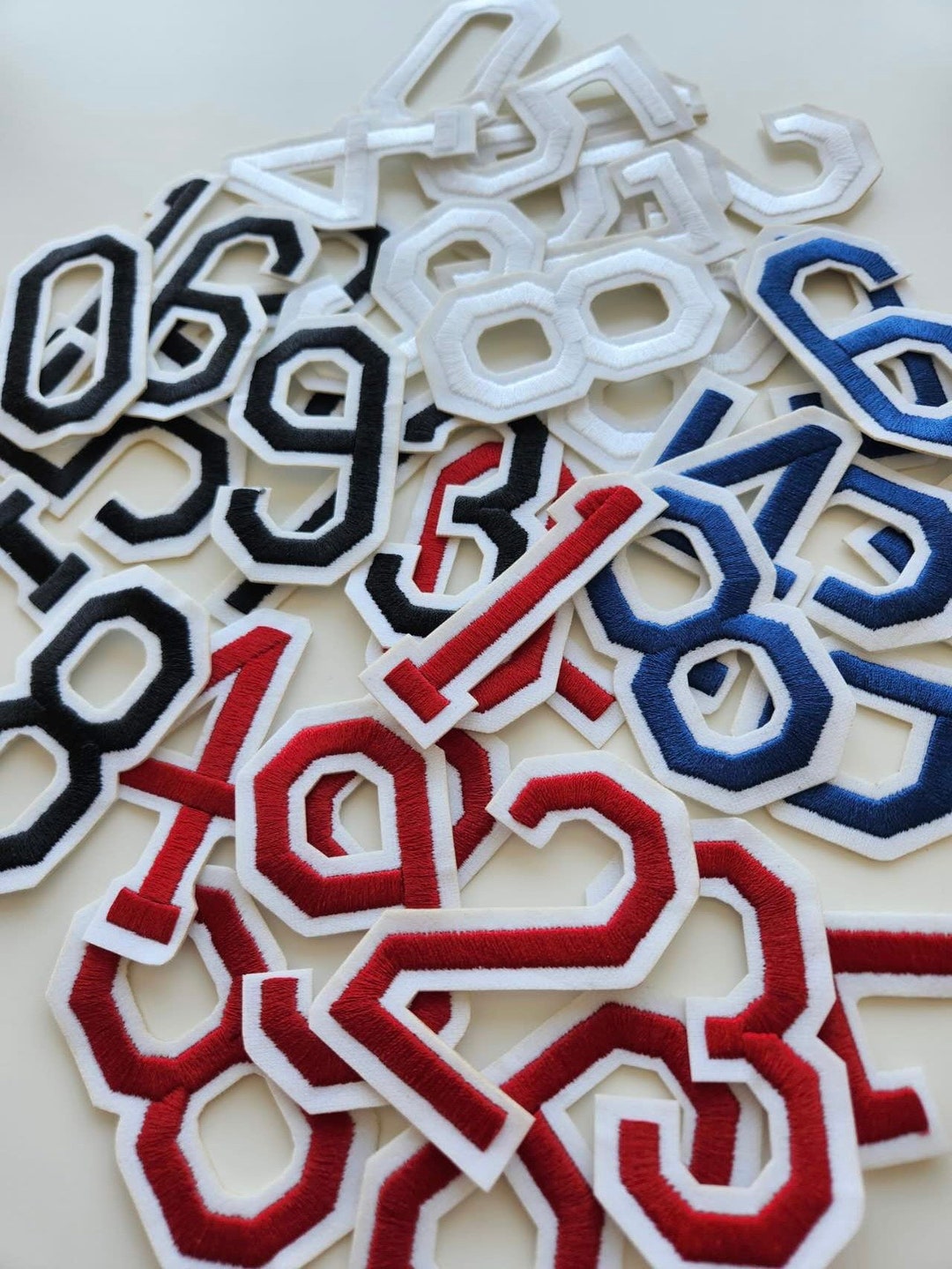 3inch Tall Embroidery Iron on Number, Varsity White Felt, Alphabet ...