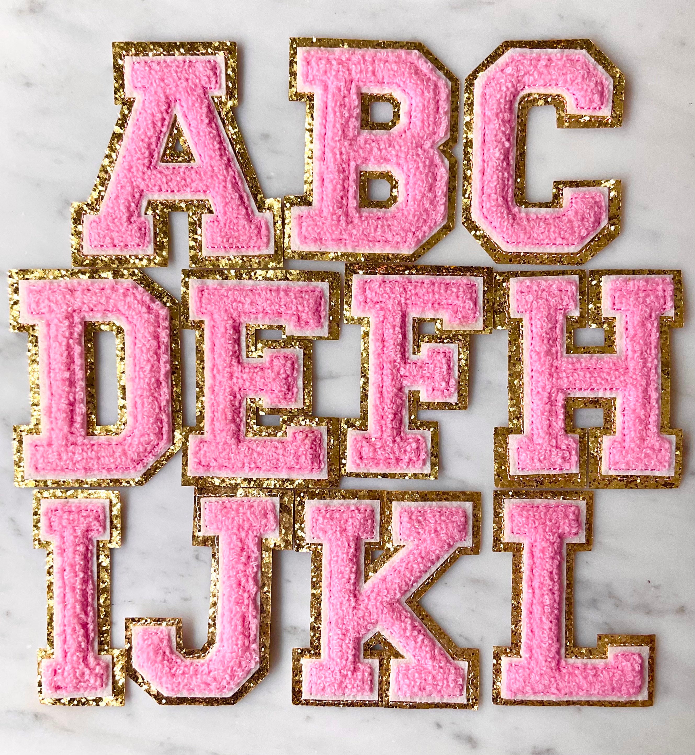 New 3inch Chenille Glitter Iron on Letter Varsity Alphabet - Etsy