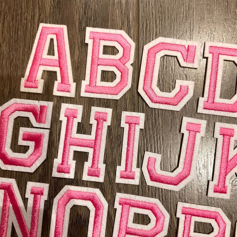Pink Iron on Patches Letters - Etsy