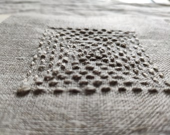 Japanese Boro Sashiko, Slow Stitch Patch, Hand Sewn From Natural Recycled Fabrics Linen ...