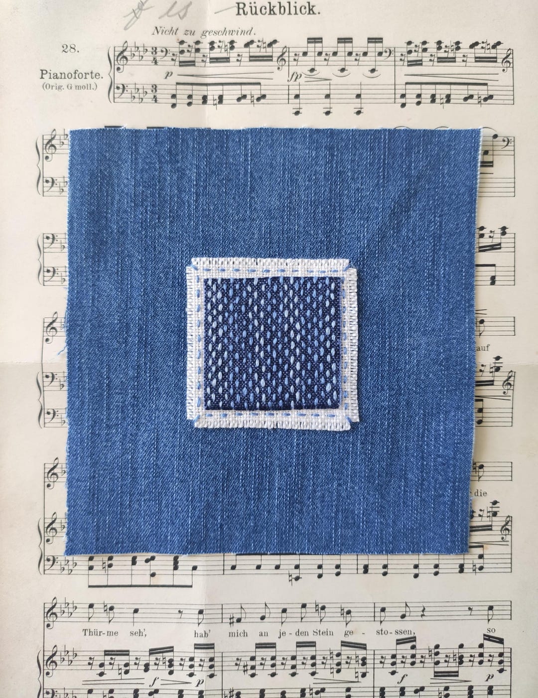 Japanese Boro Sashiko, Slow Stitch Patch, Hand Sewn From Natural ...