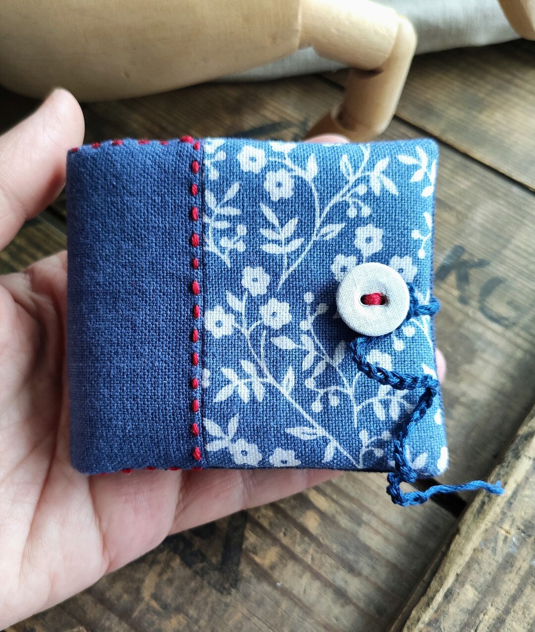 Lovely Small Needle Book Decorated With Hand-made Stitching in Cotton ...