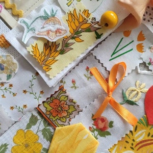 Slow Stitch Set in White and Shades of Yellow and Orange. - Etsy