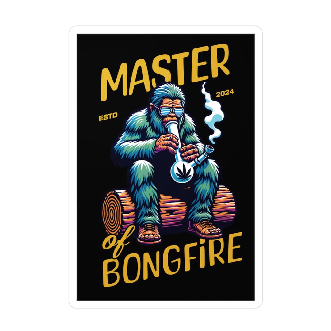 Bigfoot Smoking a Bong Sticker. Laptop Decals, Car Decals, Outdoor ...