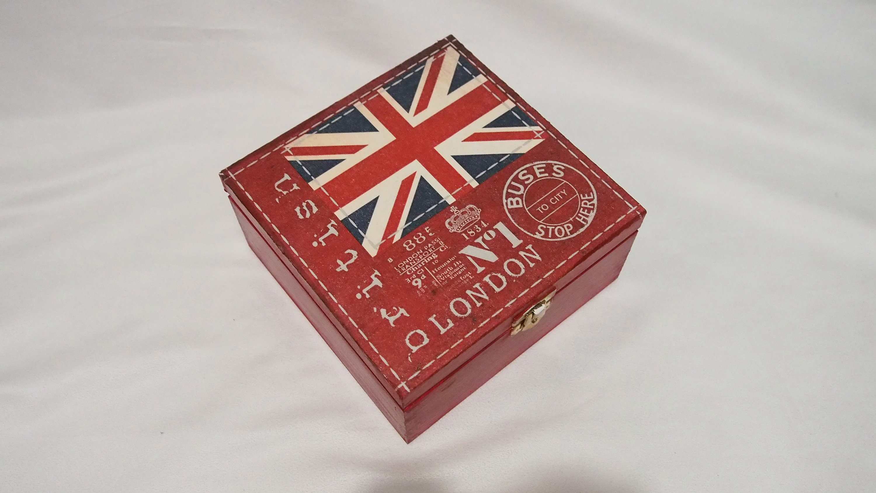 London Style Wooden Tea Box London Union Jack Flag Tea - Etsy