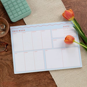 A4 Weekly Planner Blue Wiggle - WFH Planner Pad - To-do List - Everyday ...