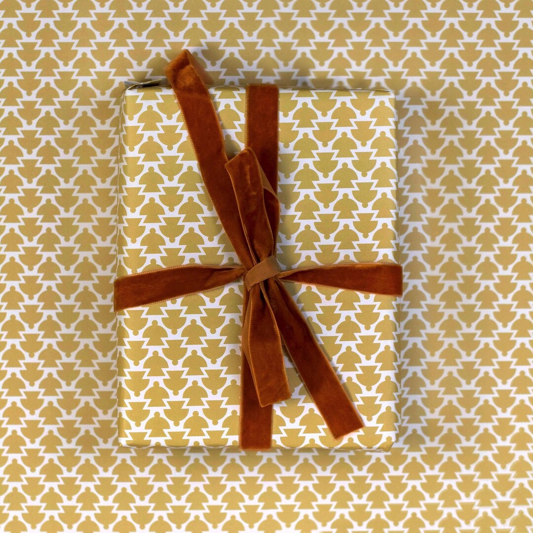 Mid-century Shapes Wrapping Paper Sheet - Green Bold Geometric Gift ...