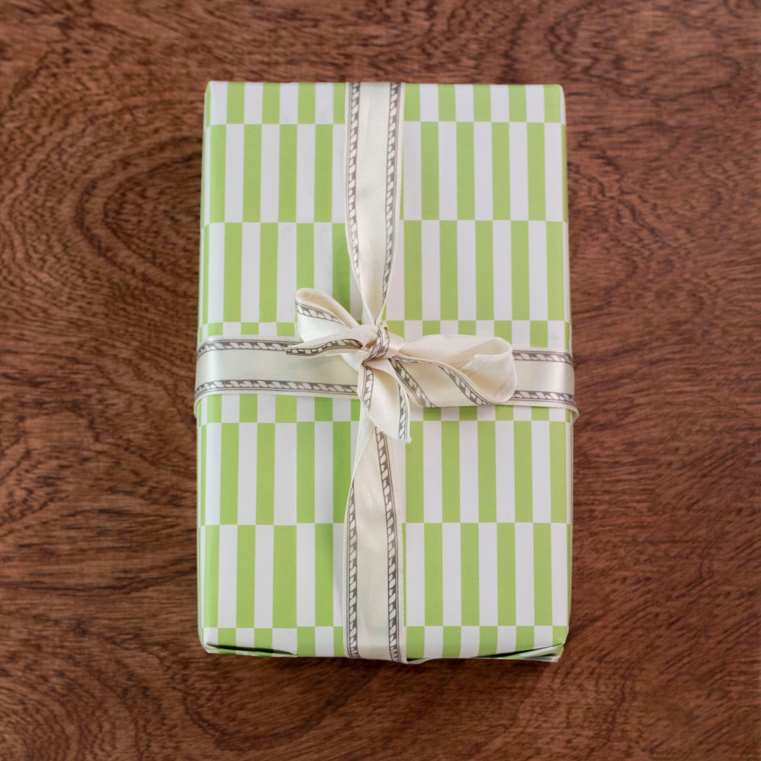 Green Checkerboard Wrapping Paper - Retro Gift Wrap - 70s Gift Paper ...