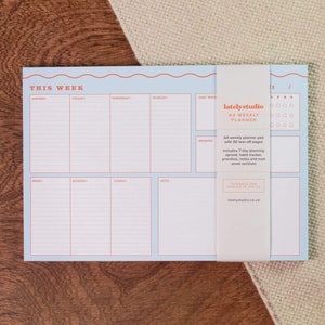 A4 Weekly Planner Blue Wiggle - WFH Planner Pad - To-do List - Everyday ...
