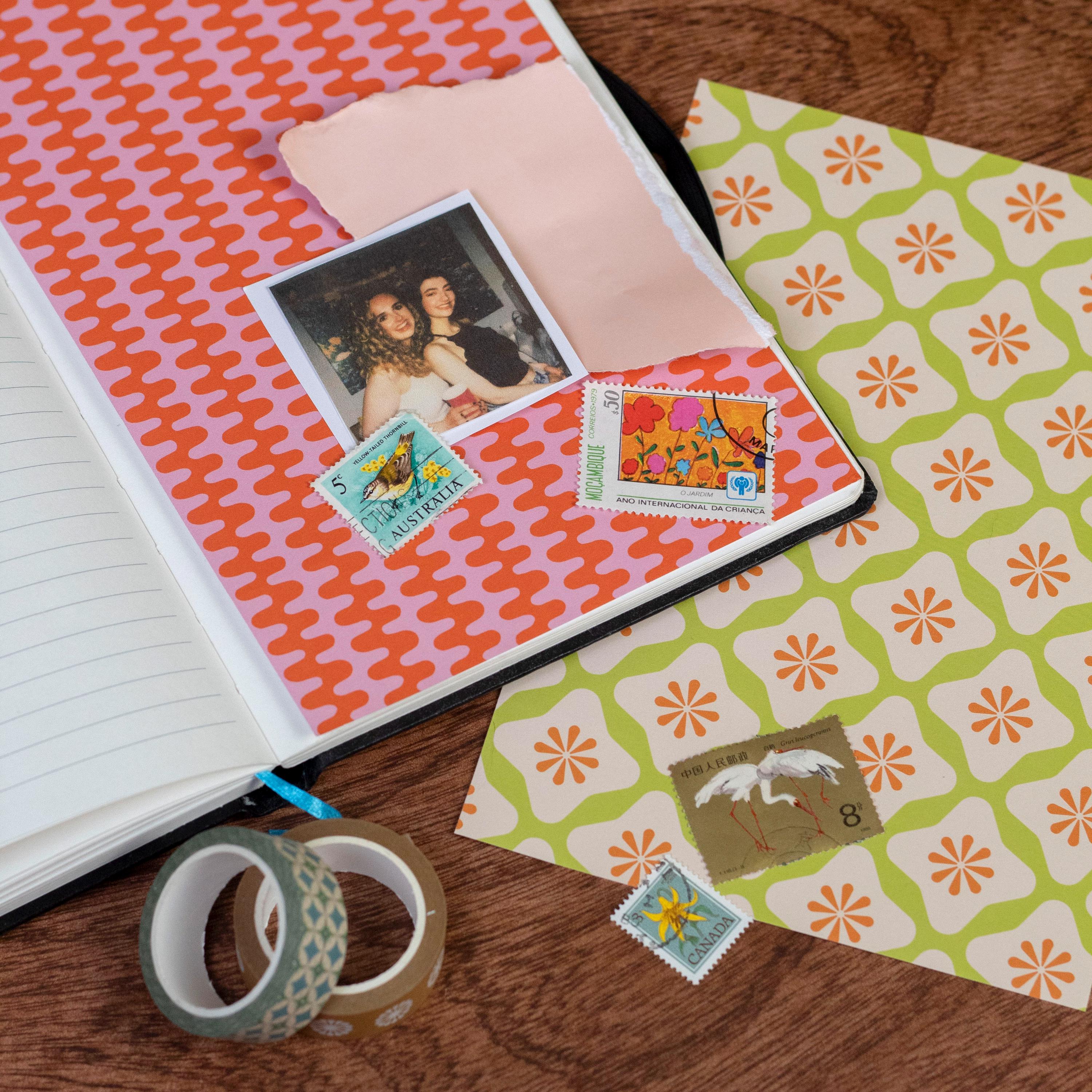 Colourful Pattern Craft Paper Pack - 8 Sheets of Crafting Paper - Retro ...