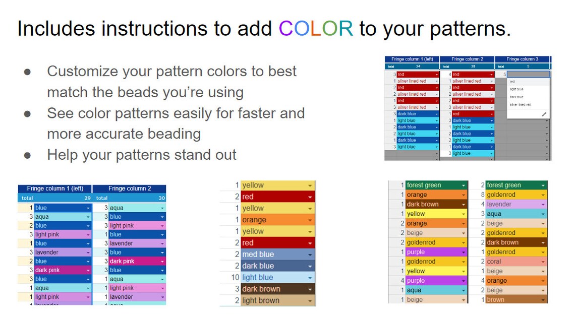 EZ Bead Fringe Pattern Tool - Template for Beading Earrings, Necklaces ...