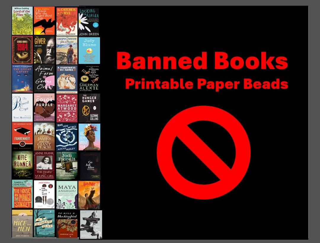 Banned Books Printable Paper Bead Patterns | DIY Craft Template for ...