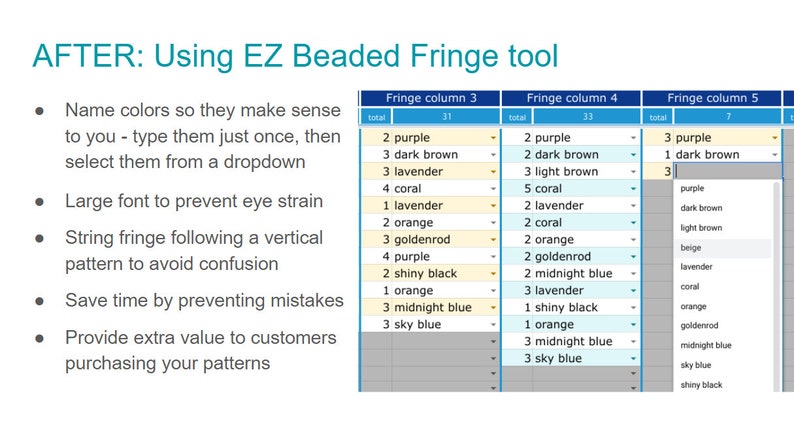 EZ Bead Fringe Pattern Tool - Template for Beading Earrings, Necklaces ...