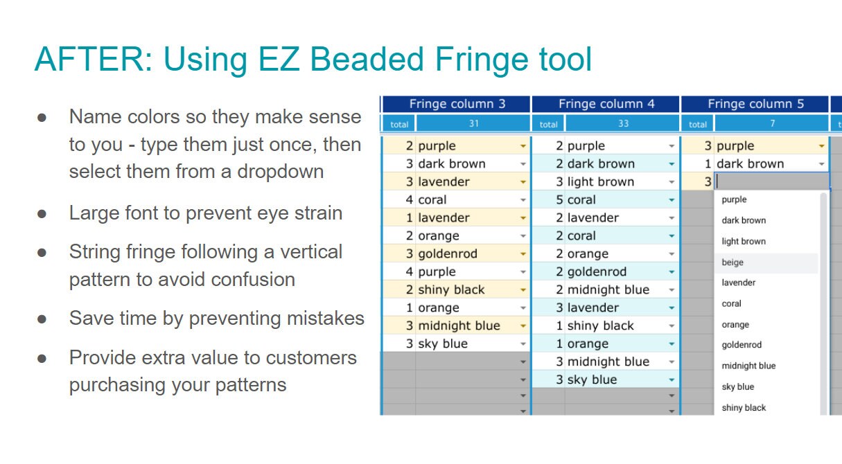 EZ Bead Fringe Pattern Tool Template for Beading Earrings, Necklaces ...