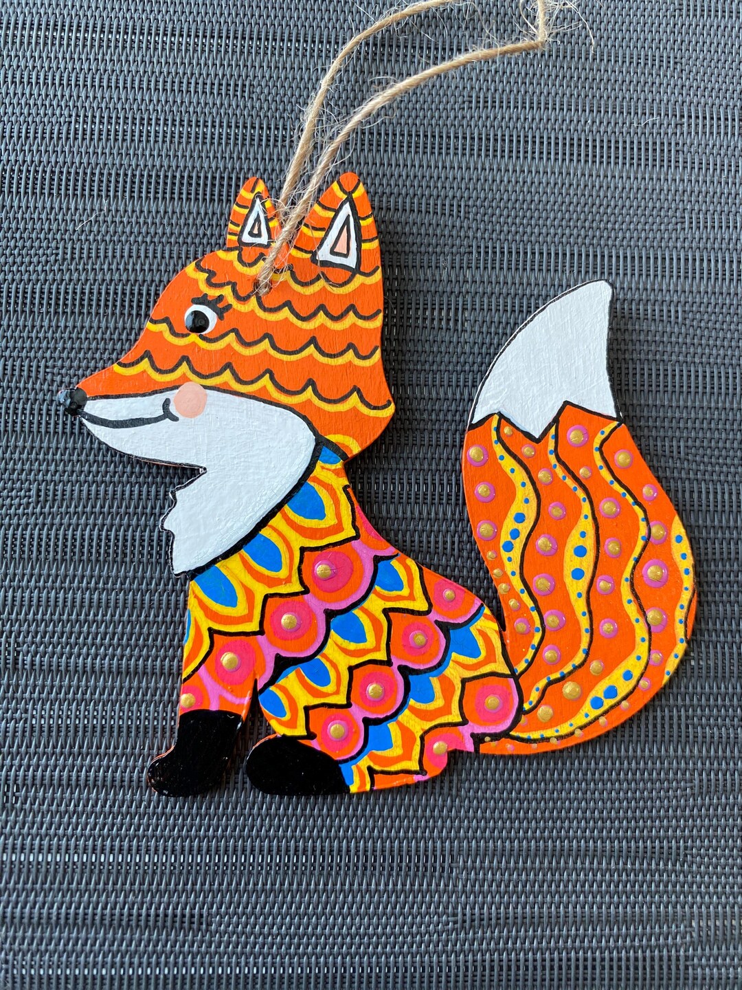 Wooden Dot Art Fox - Etsy