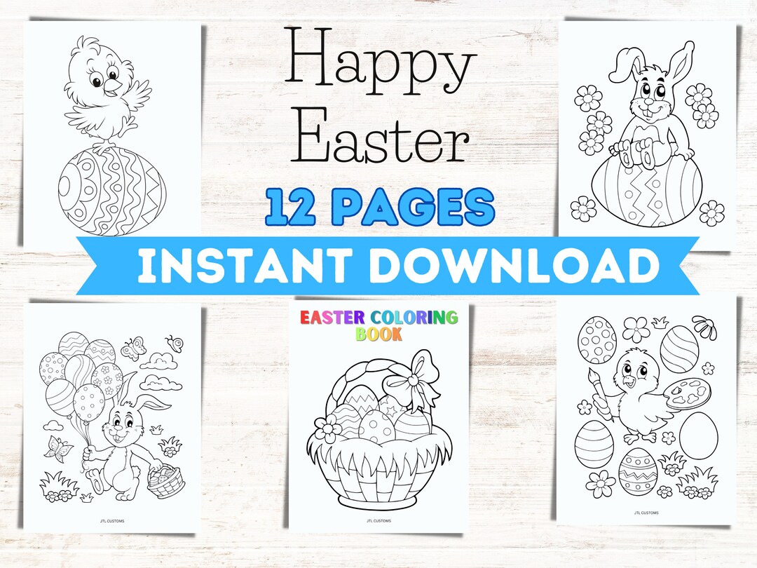 Easter Printable Coloring Pages, Pattern Instant Download - Etsy