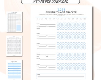 Weekly Habit Tracker Printable, Habit Tracker Template, Daily Routine ...