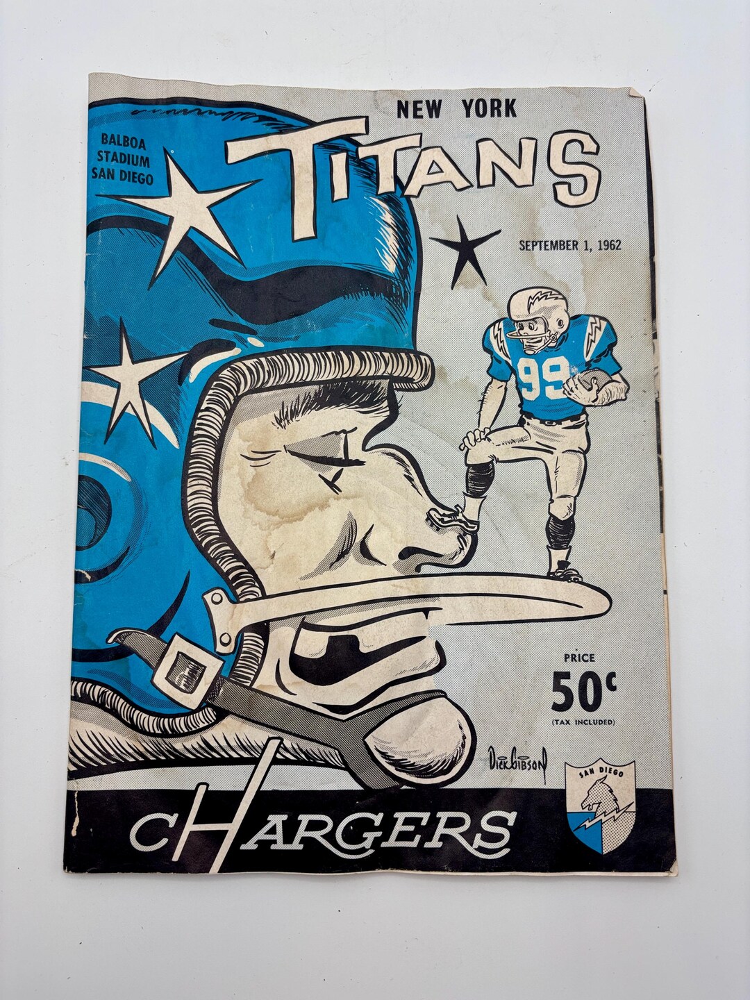 Very Rare 1962 PRESEASON AFL Program - Chargers Vs Titans - Sept 1 ...