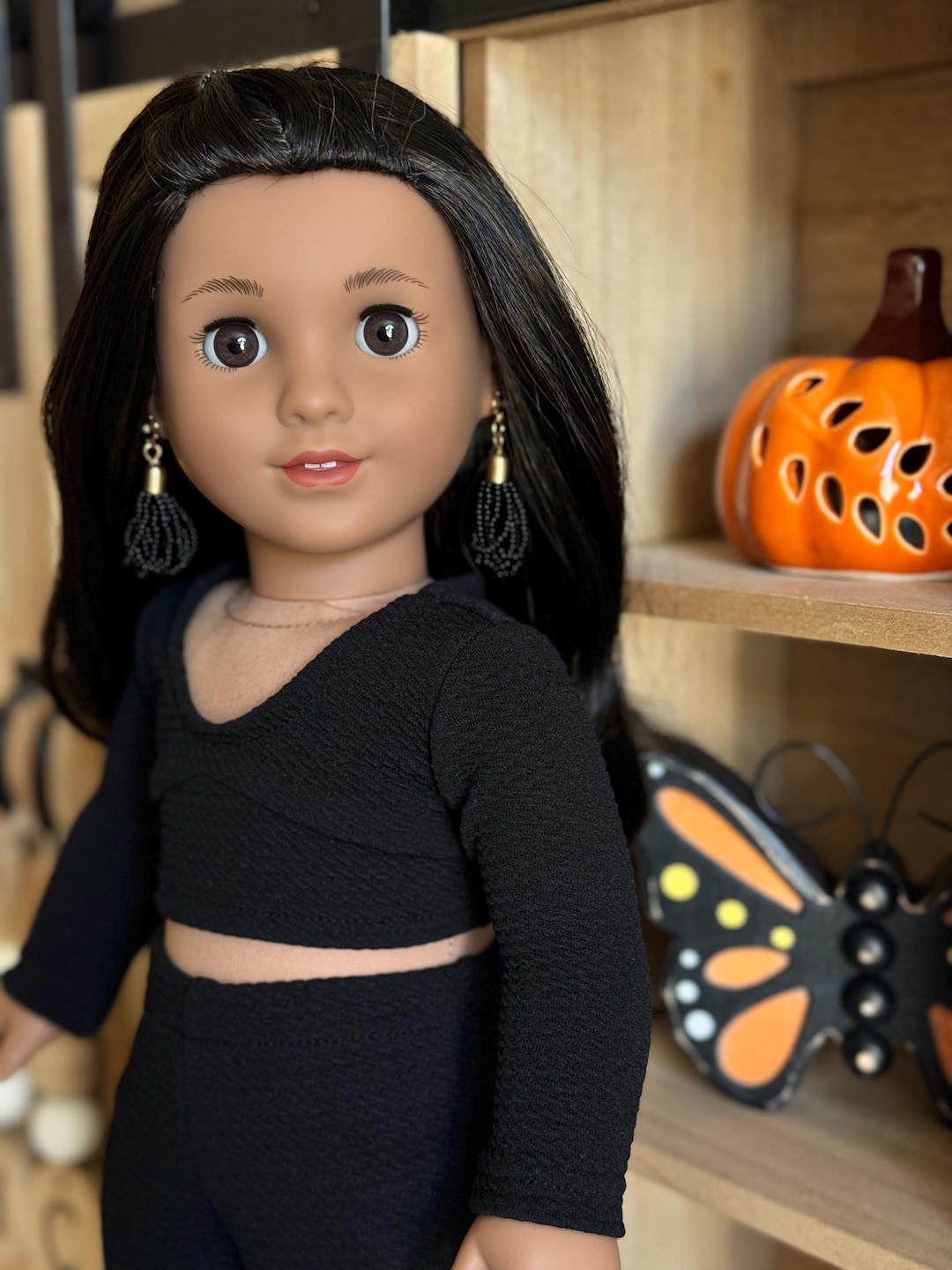 18" Doll Crop Top, Black Long Sleeve Crop Top Fits 18" Dolls Like Our ...