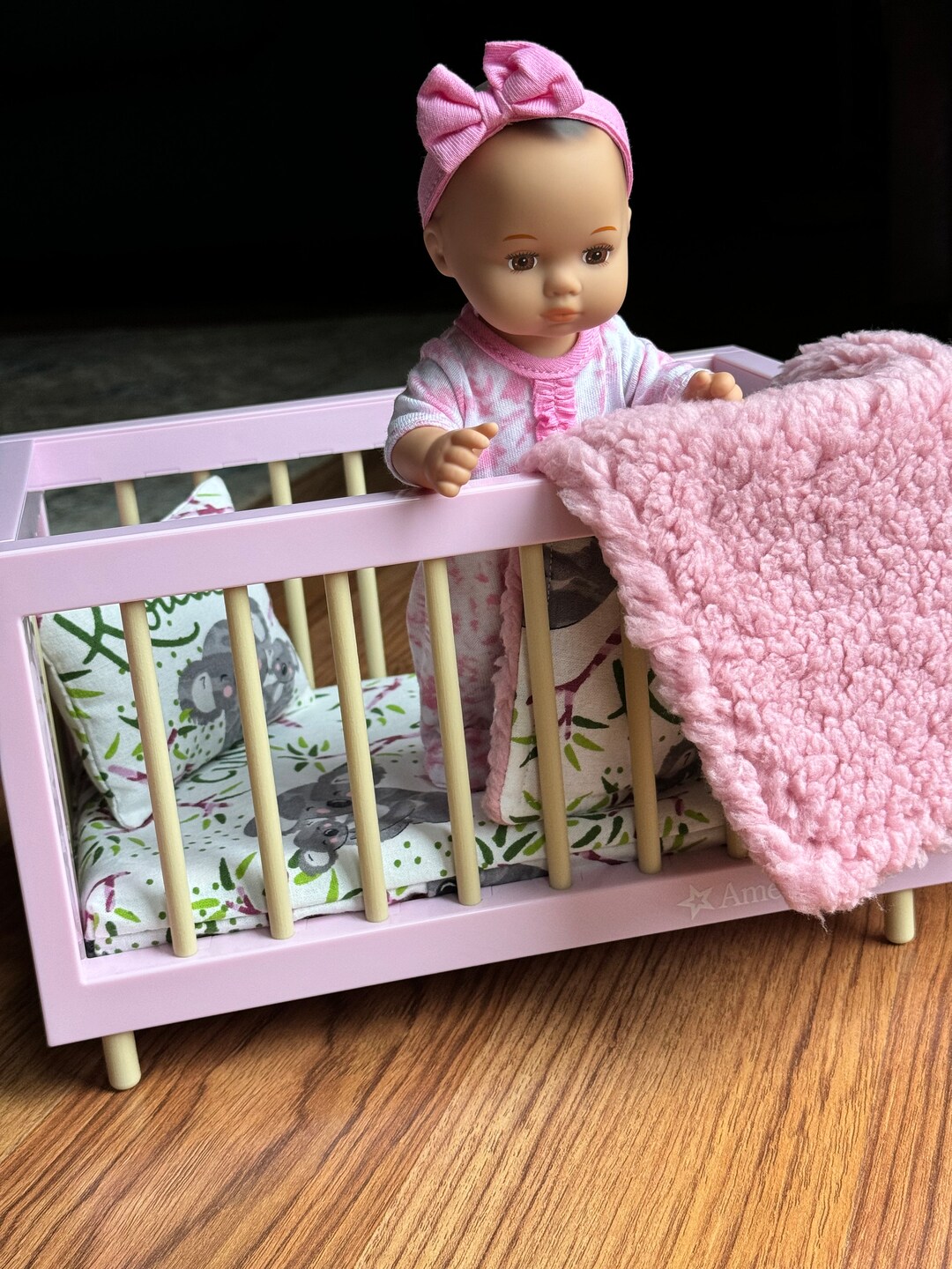 8 Inch Doll Crib Bedding Set, Koala Cuddles 8 Doll Bedding Set With ...