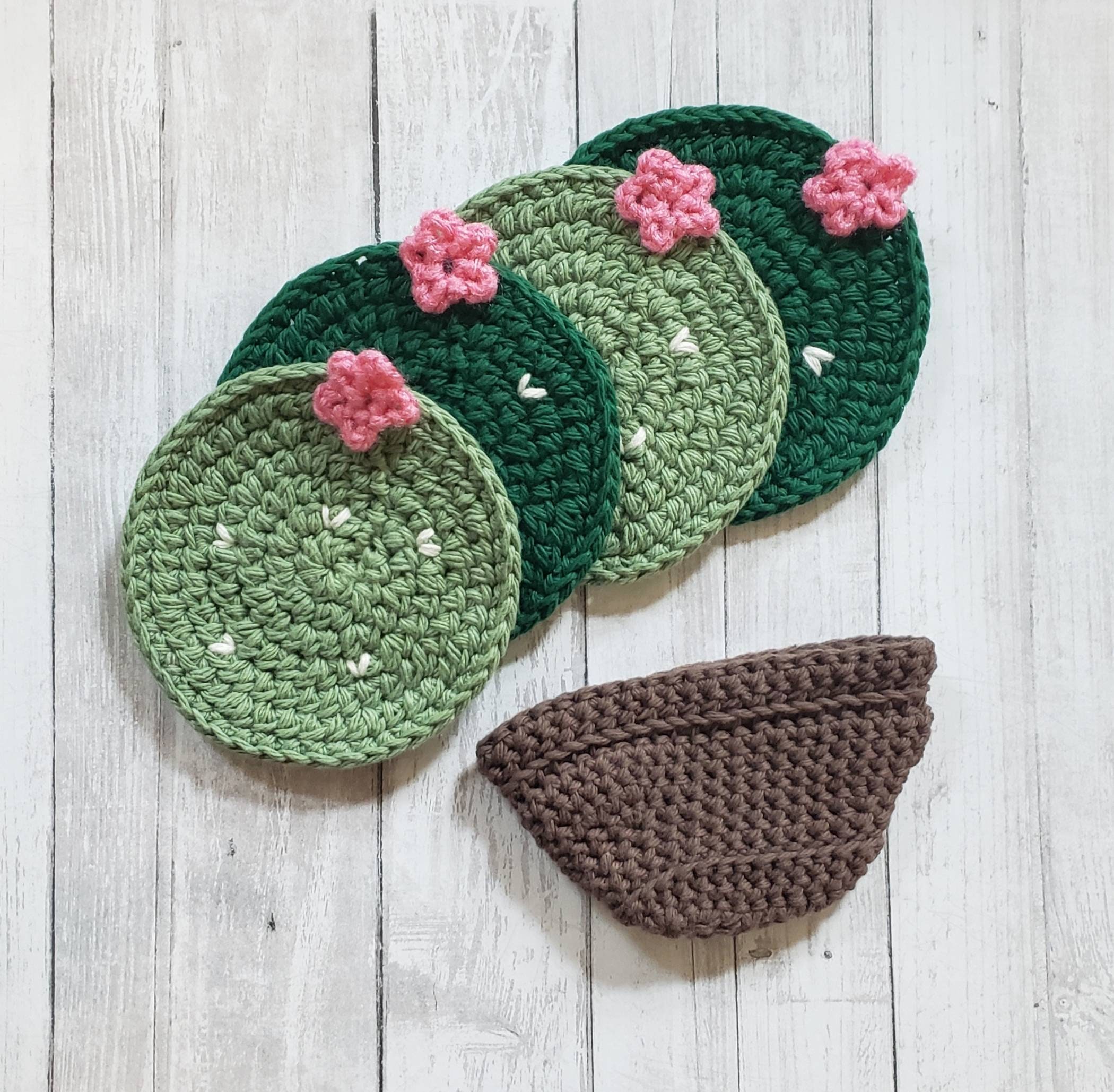 Cactus Coasters Cactus Gifts Cactus Decor Crochet Cactus | Etsy