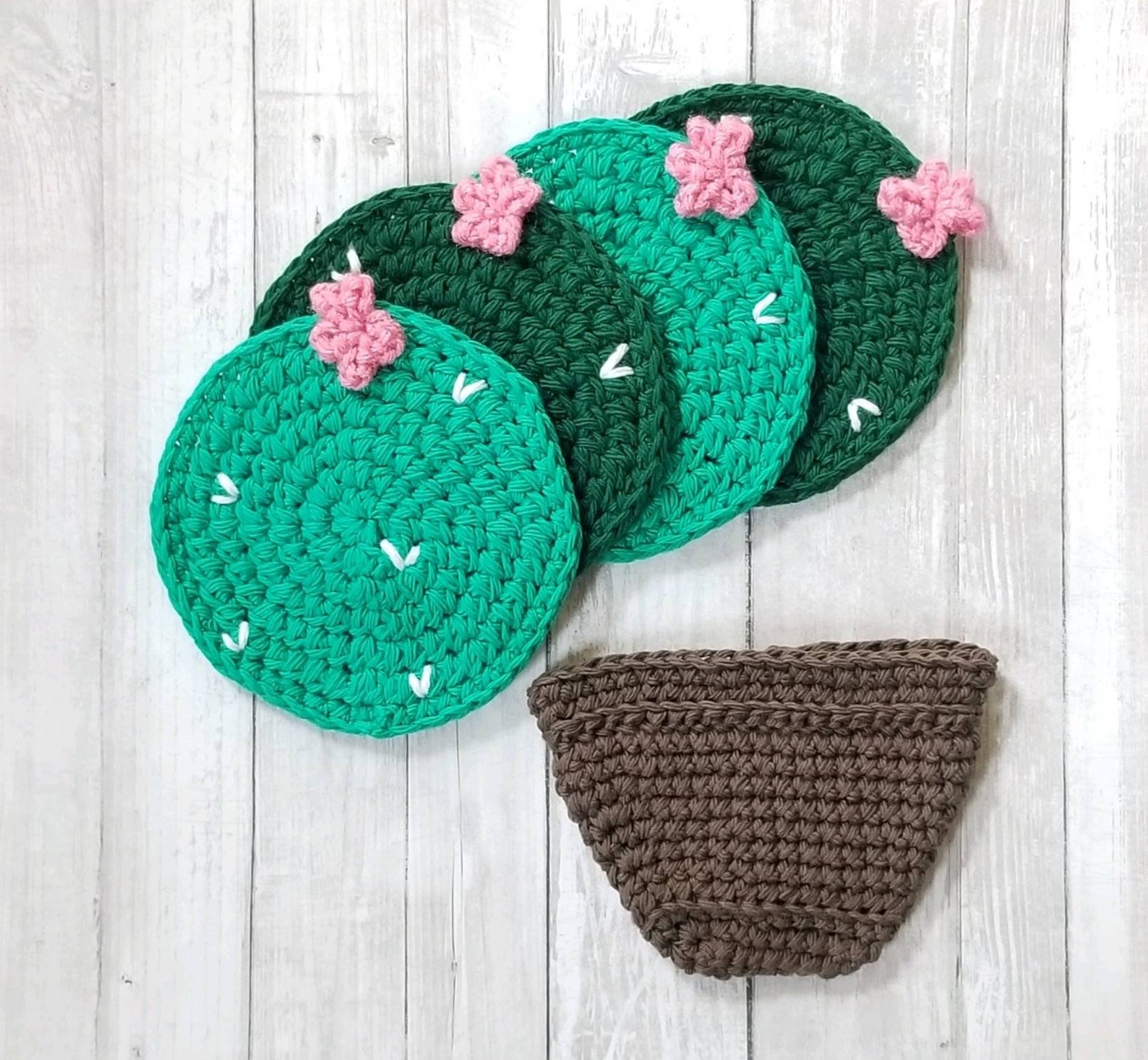 Cactus Coasters Cactus Gifts Cactus Decor Crochet Cactus | Etsy