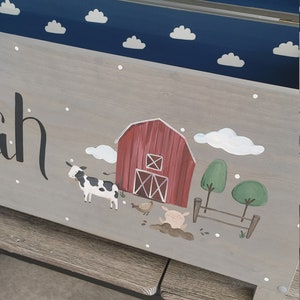 Toy Box | Farm Yard Toy Chest | Toy Bin | Kids Toy Chest | Wood Toy Box ...