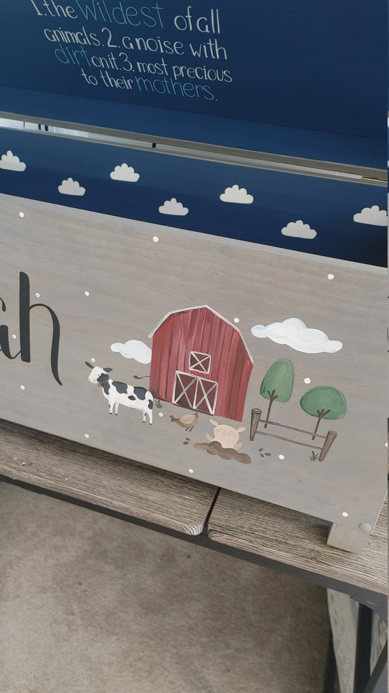 Toy Box Farm Yard Toy Chest Toy Bin Kids Toy Chest - Etsy