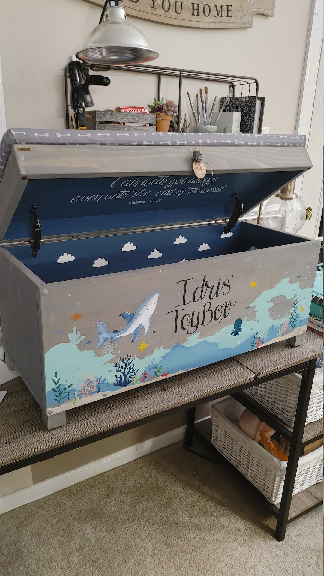 Toy Box | Underwater Shark Toy Chest | Kids Toy Chest | Wood Toy Box ...