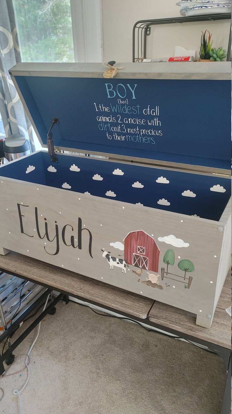 Toy Box Farm Yard Toy Chest Toy Bin Kids Toy Chest - Etsy