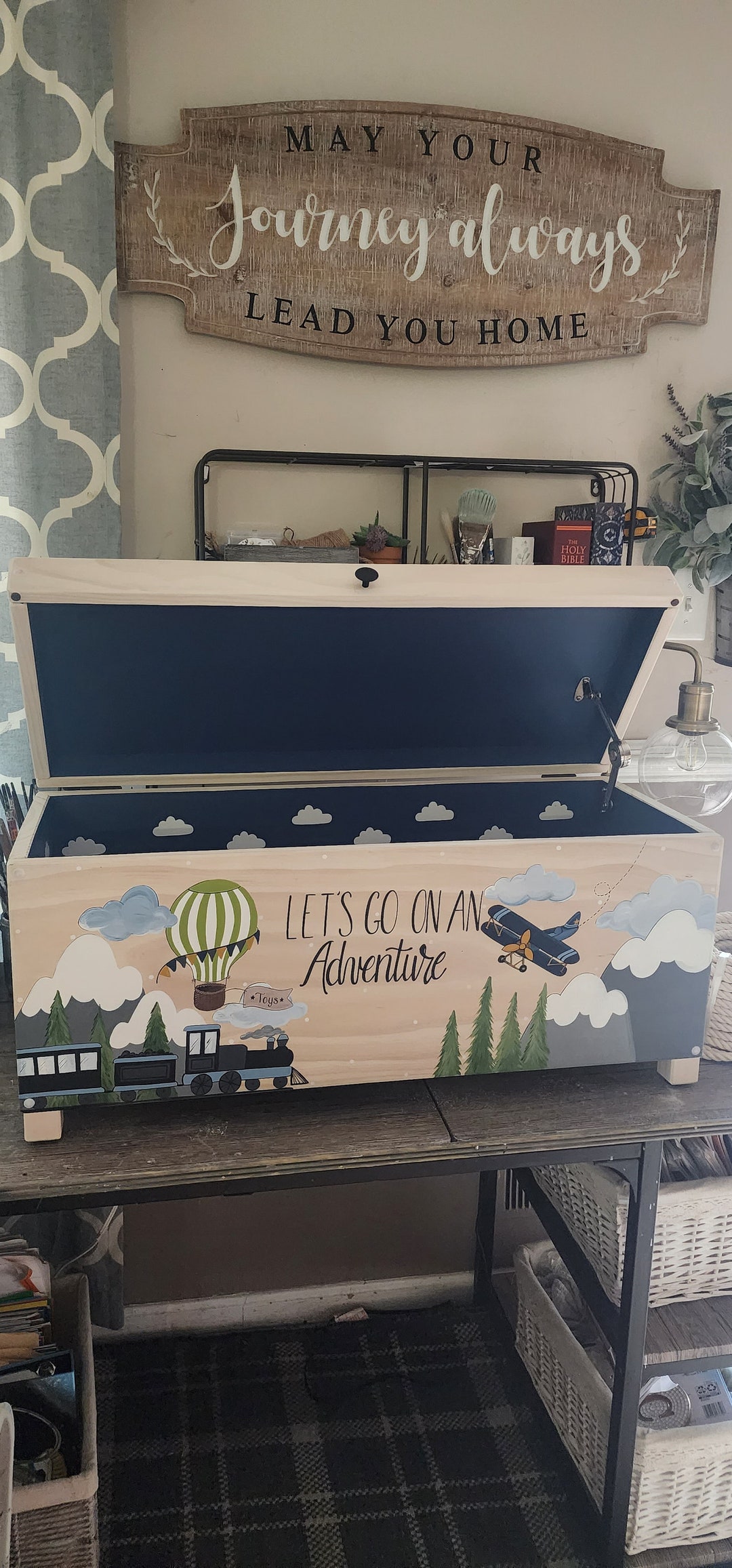 Toy Box | Large Toy Box | Train Plane Toy Chest | Toy Bin | Kids Toy ...