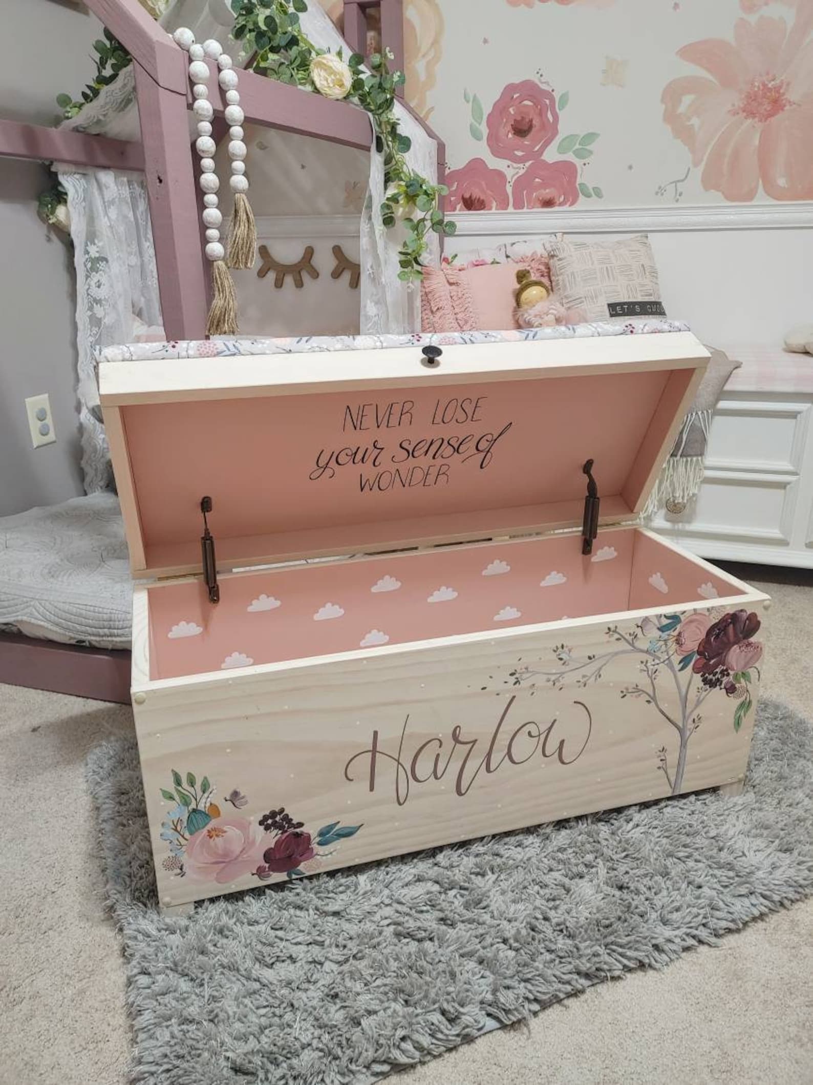 Toy Box NEW HINGES Toy Bin Kids Toy Chest Wood Toy Box - Etsy