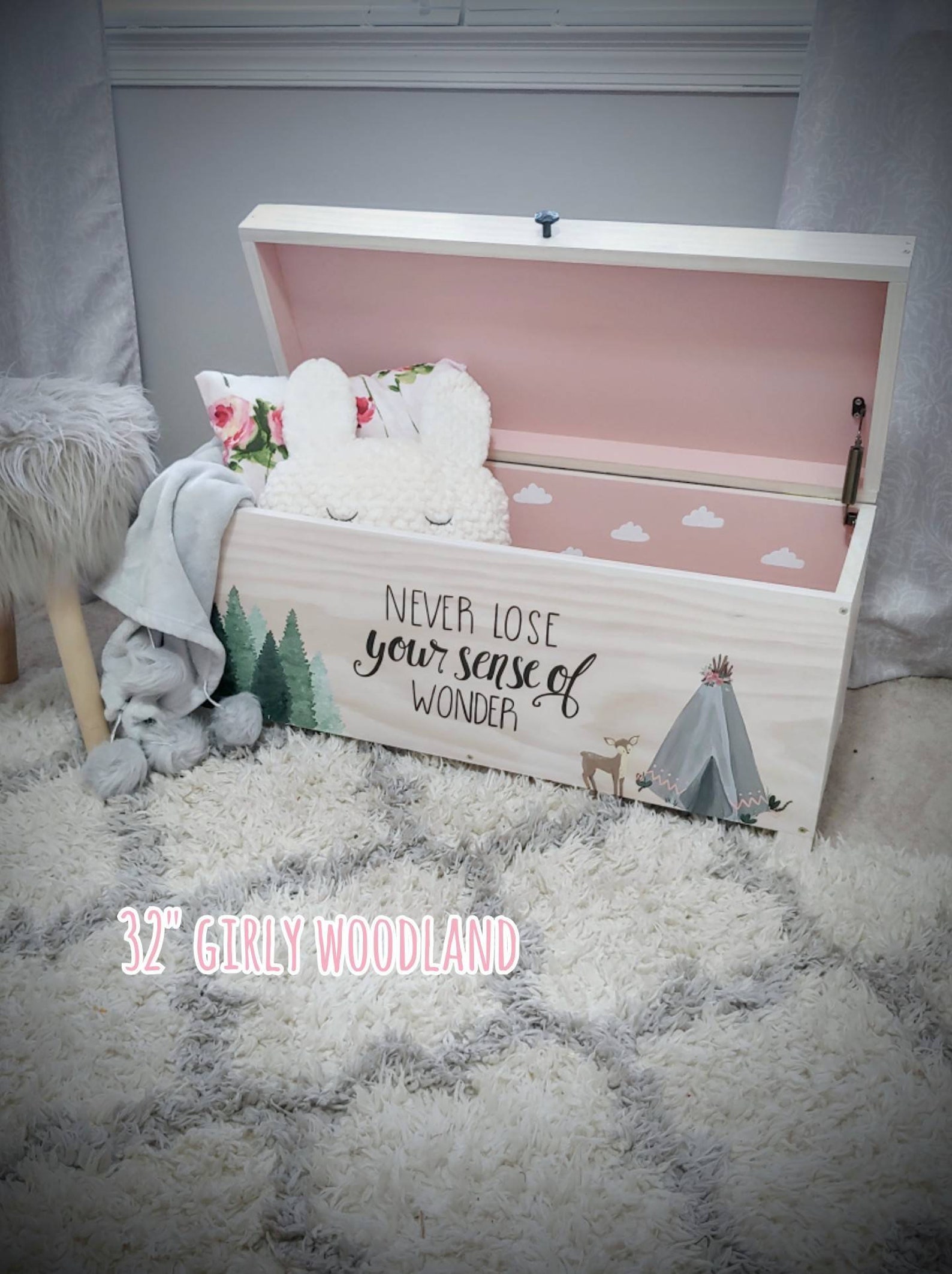 Toy Box Rolling Toy Box Toy Bin Kids Toy Chest Wood - Etsy