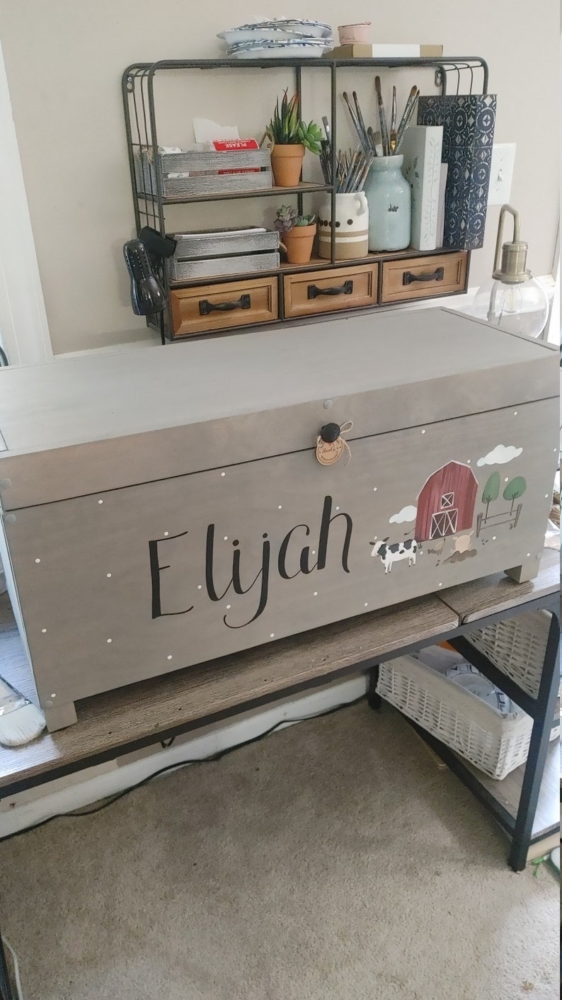 Toy Box Farm Yard Toy Chest Toy Bin Kids Toy Chest - Etsy