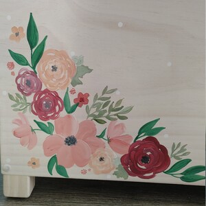 Toy Box | Floral Toy Chest | Toy Bin | Kids Toy Chest | Wood Toy Box ...