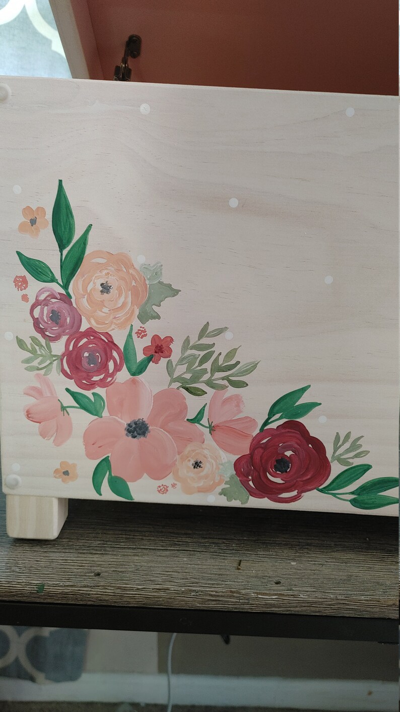 Toy Box | Floral Toy Chest | Toy Bin | Kids Toy Chest | Wood Toy Box ...