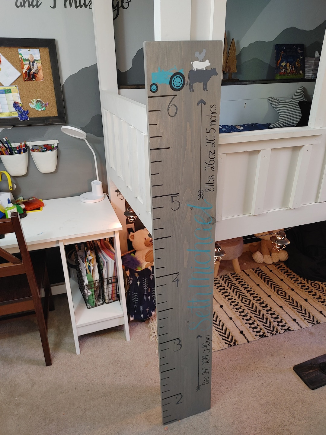 Kids Height Board / MATCH Your Toy Box / Nursery Measure Board / Height ...