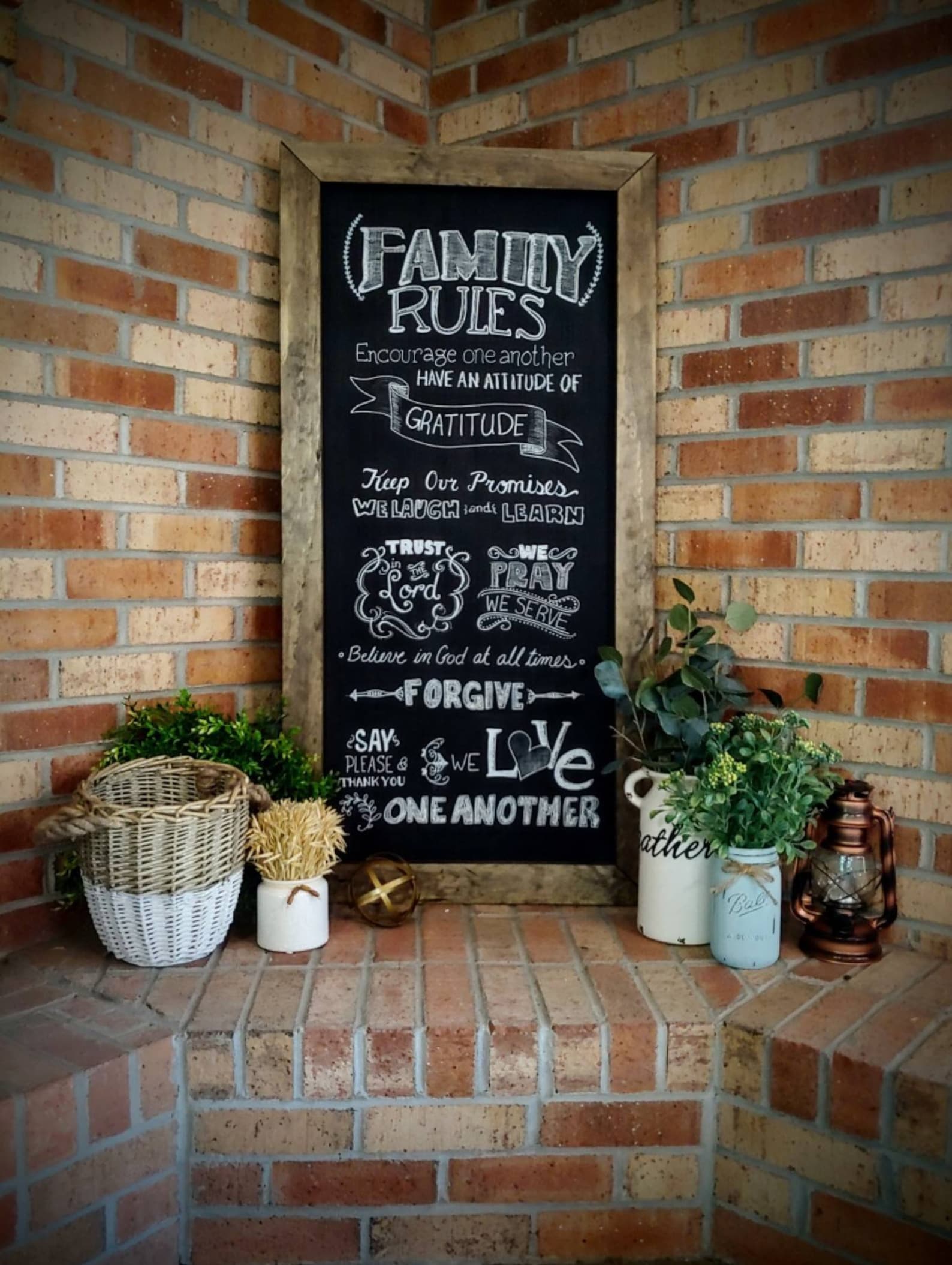 Chalkboard Large Farmhouse Chalkboard Wooden Frame Modern Farmhouse - Etsy