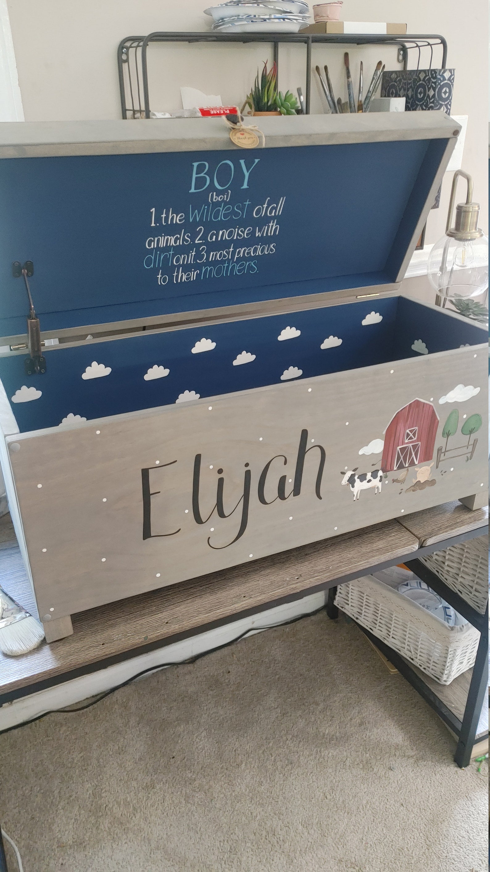 Toy Box Farm Yard Toy Chest Toy Bin Kids Toy Chest - Etsy