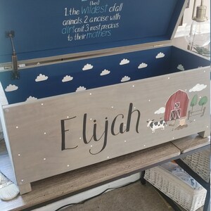 Toy Box | Farm Yard Toy Chest | Toy Bin | Kids Toy Chest | Wood Toy Box ...