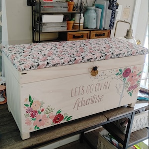 Toy Box | Floral Toy Chest | Toy Bin | Kids Toy Chest | Wood Toy Box ...