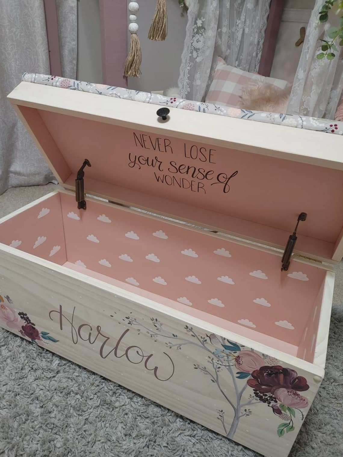 Toy Box NEW HINGES Toy Bin Kids Toy Chest Wood Toy - Etsy