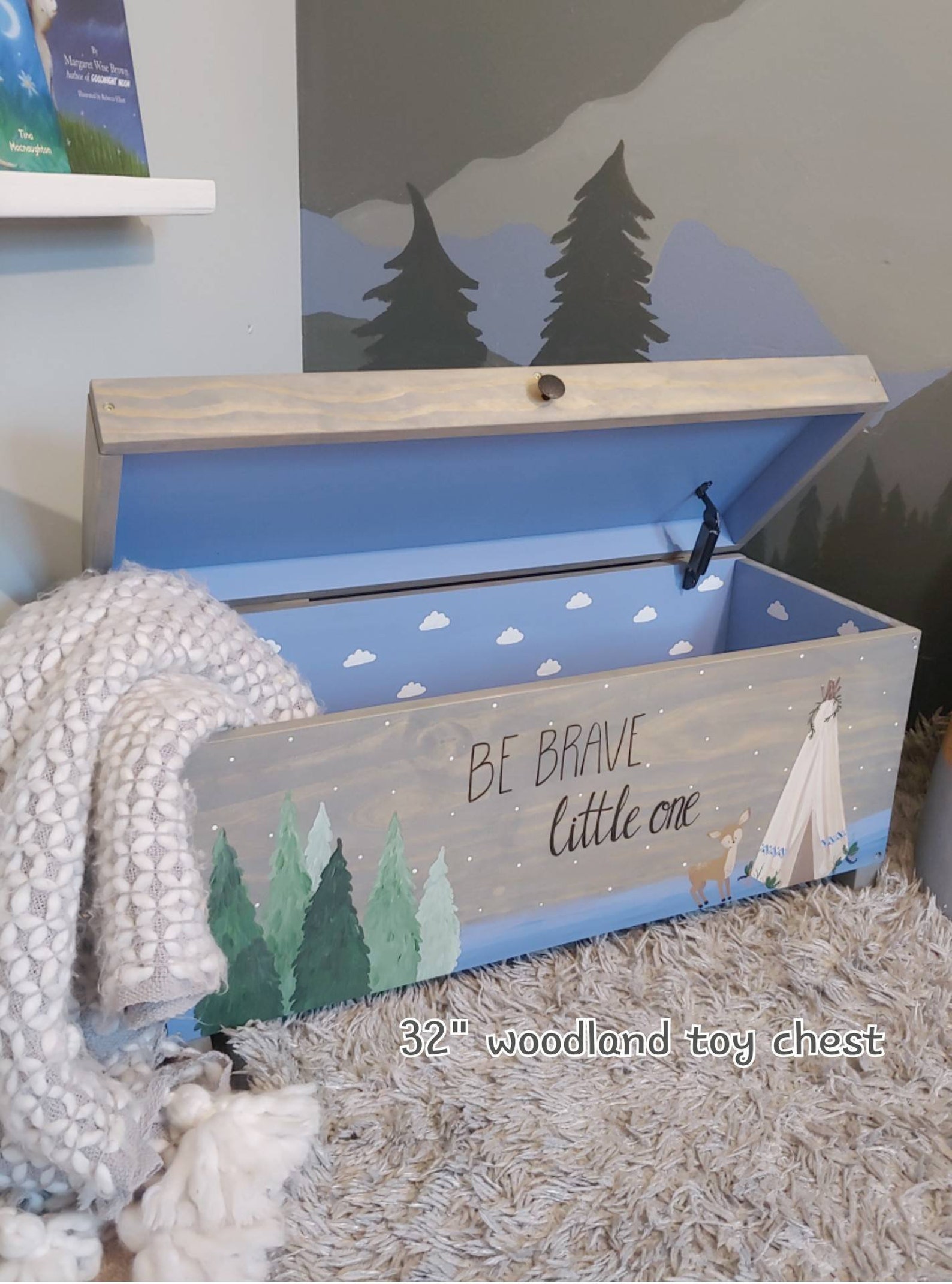 Toy Box Rolling Toy Box Toy Bin Kids Toy Chest Wood - Etsy