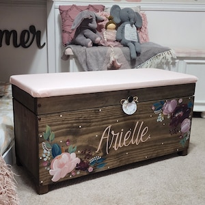 Toy Box Message Me to Design Yours Floral Toy Bin Kids Flower Toy Chest ...
